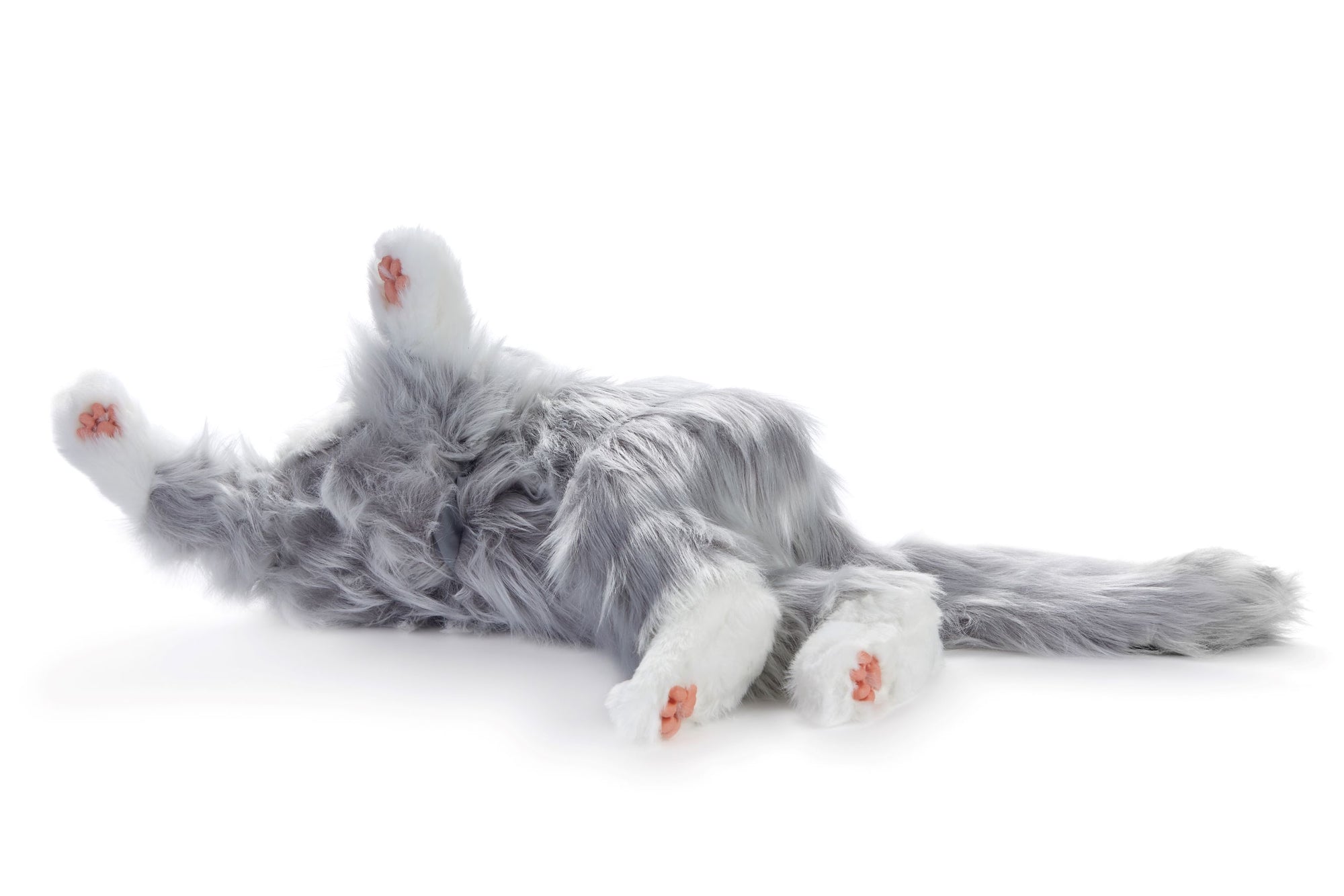 Silver tabby cat robotic companion pet - Alzheimer's Society