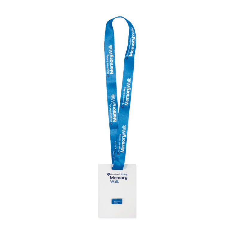 Memory Walk pin on lanyard - Alzheimer's Society