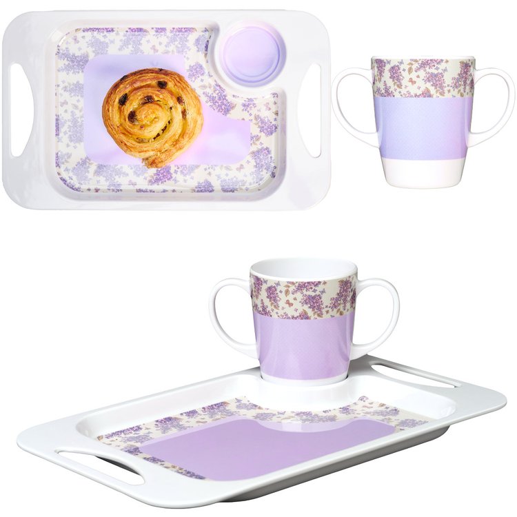 Rosa lilac mug and tray set - Alzheimer's Society