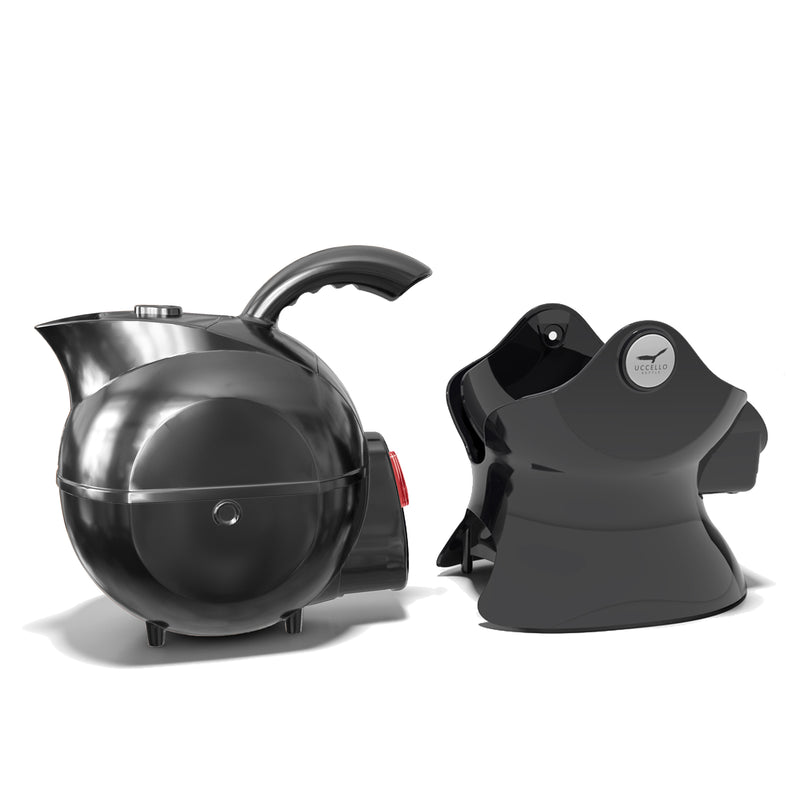 Tilt-to-pour Uccello Kettle - all black - Alzheimer's Society